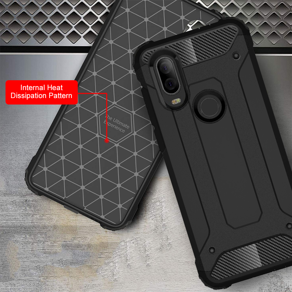 Military Defender Shockproof Case for Motorola One Vision (Black)